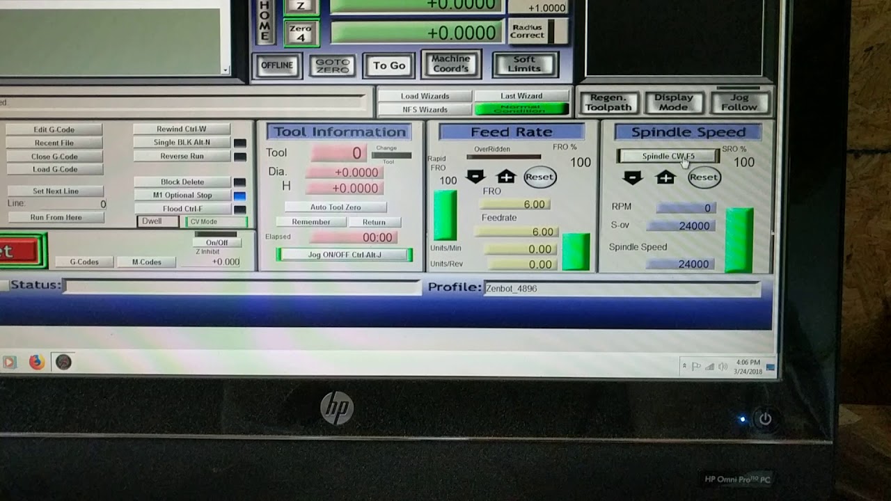 Zenbot 4896 Gecko g540 Huanyang 100v VFD and 1.5kw spindle start Mach 3 ...