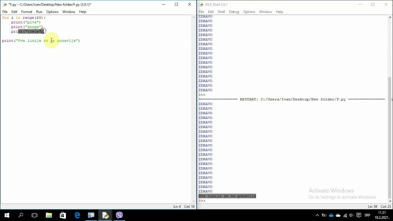 Osnove Python-a - ponavljanje for - YouTube