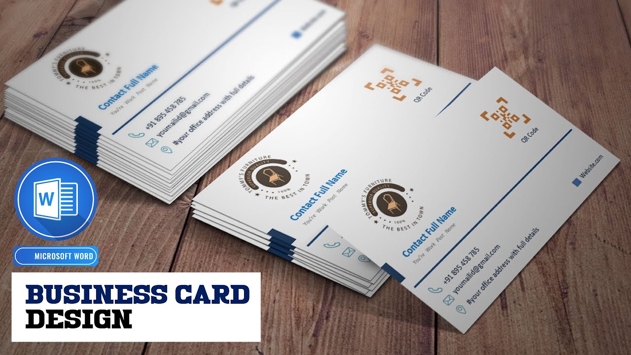 How to make business card visiting card design in ms word | Microsoft ...