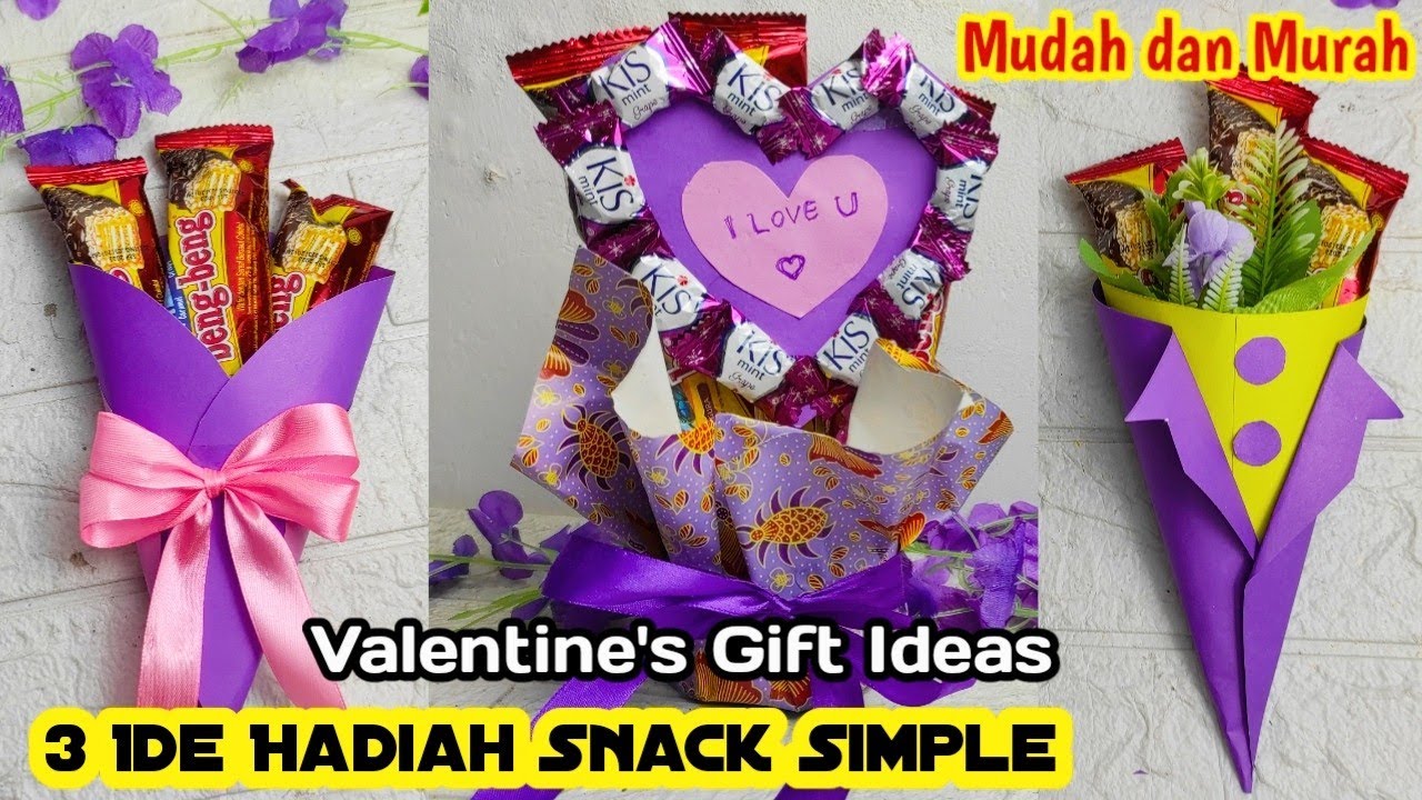 3 Ide Hadiah Snack Coklat Simpel, Mudah dan Hemat || Valentine's Gift ...