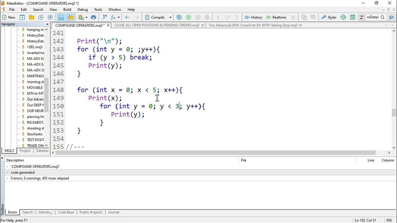 MQL5 Tutorials: FOR LOOP OPERATORS - The Only Video You Will Ever NEED-PART 186 #forex # ...