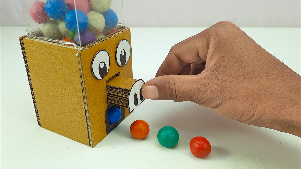 How To Make Gum Ball Candy Dispenser Machine At Home Diy Candy