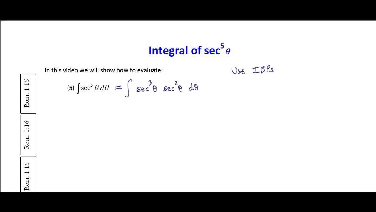 Integral of sec^5 - YouTube