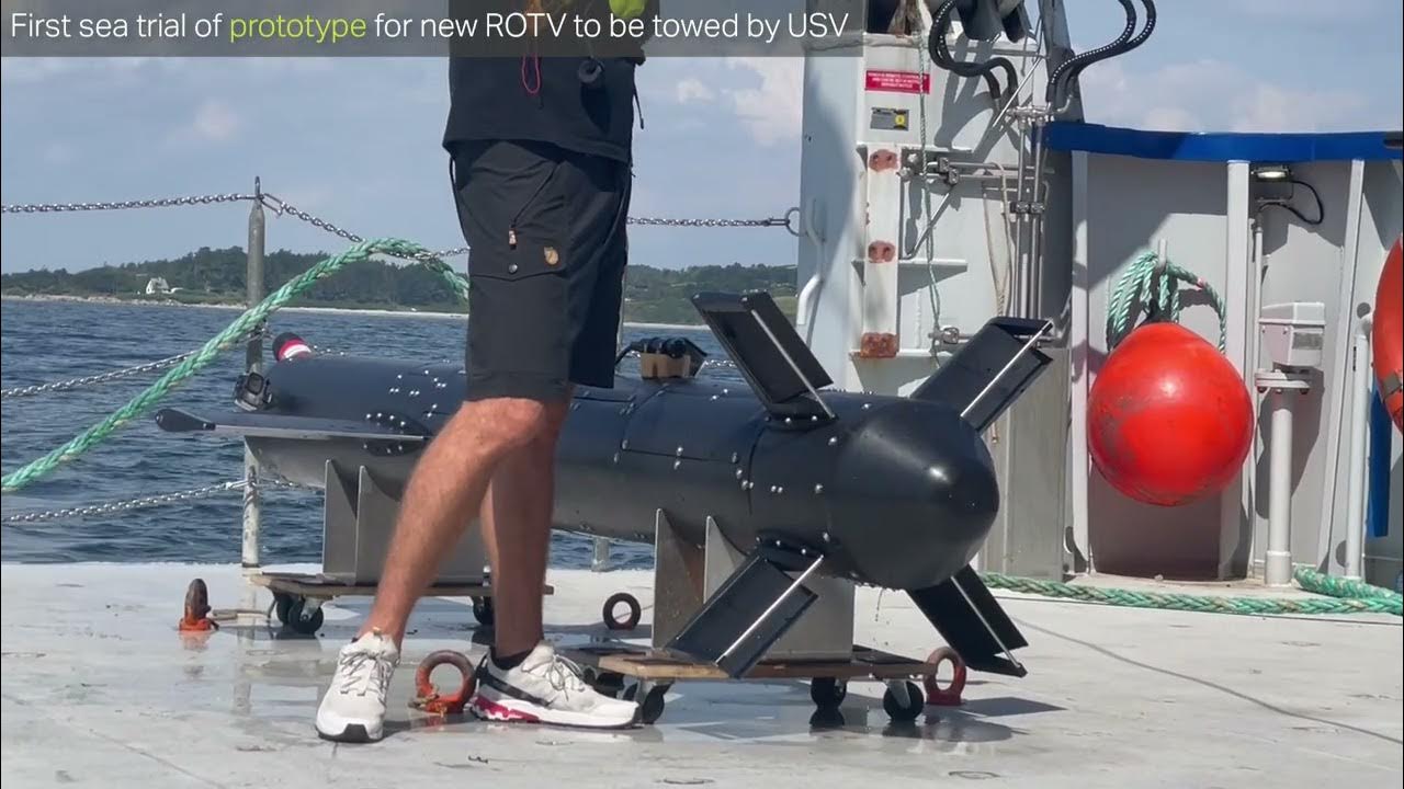 First sea trial of the ViperFish – EIVA's new ROTV prototype for UXO surveys towed by USV - YouTube