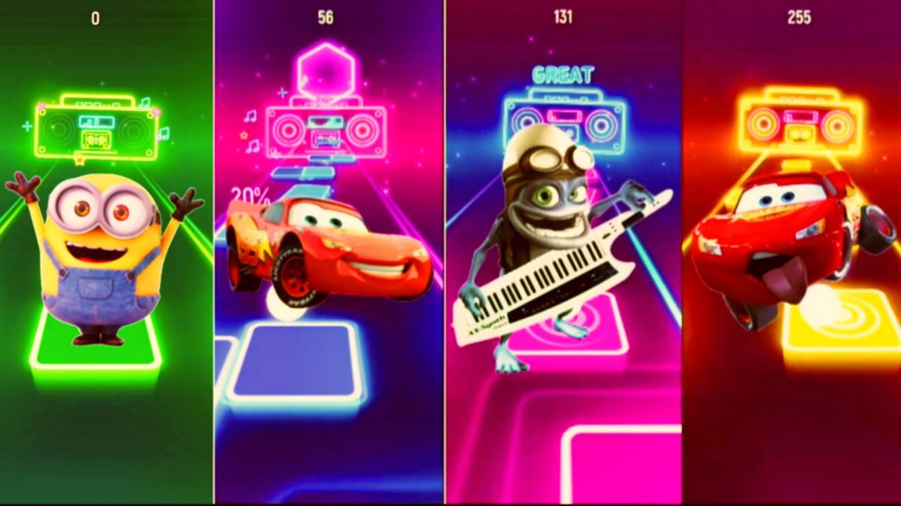 Minions vs Lightning mcqueen vs crazy frog vs Lightning mcqueen Tiles ...