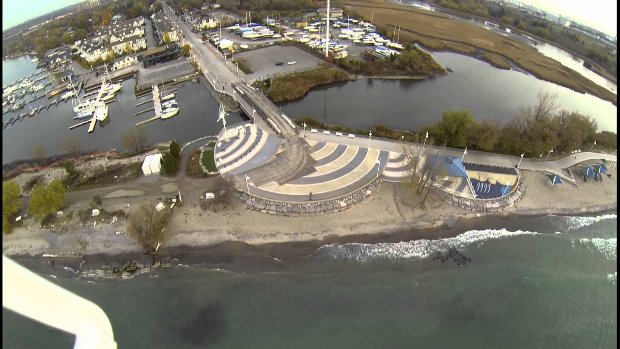 Beachfront Park Pickering aerial view test for 1080p - YouTube