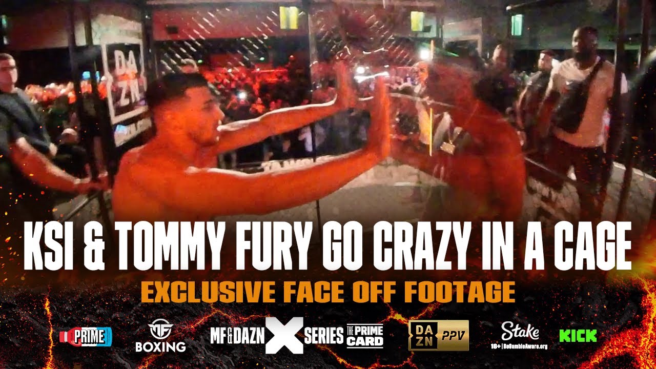EXCLUSIVE CAGE FOOTAGE: KSI and Tommy Fury final face off gets heated 🔥 ...