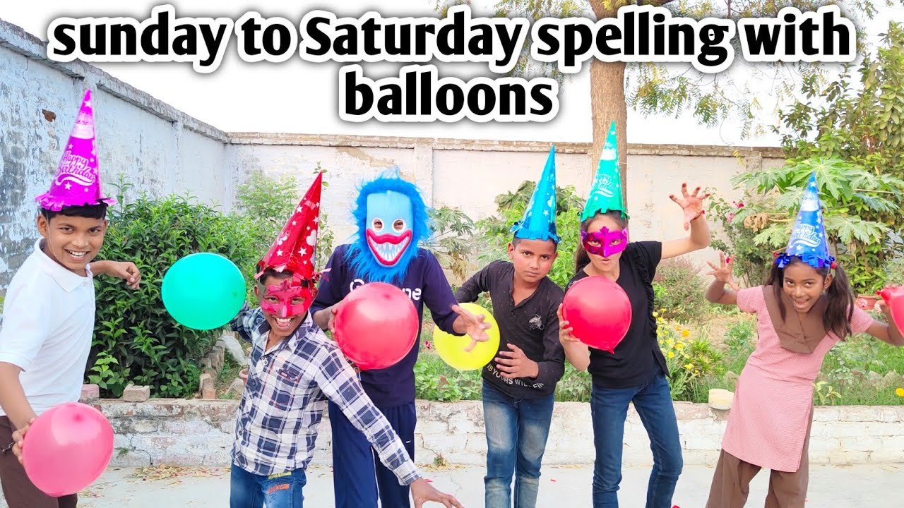 Day of the week Monday to Saturday with balloons|balloon colour with ...