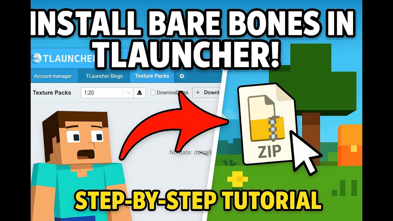 "How to Install Barebones Texture Pack in TLauncher (Easy Tutorial!)" - YouTube