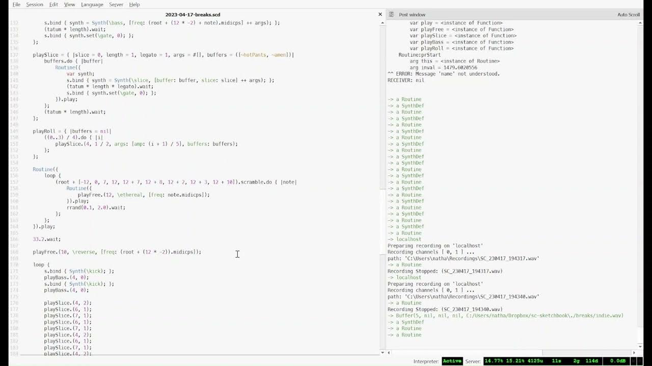 more jungle breaks in SuperCollider - YouTube