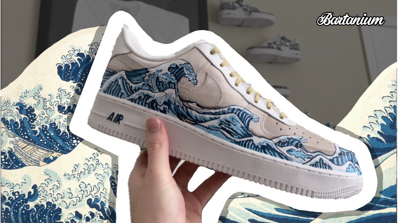 How I Made Custom “The Great Wave off Kanagawa” Air Force 1s - YouTube