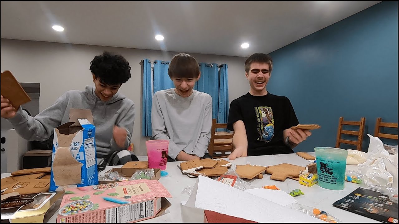 Winter Break Sleepover: Making Gingerbread Houses (gone wrong) - YouTube