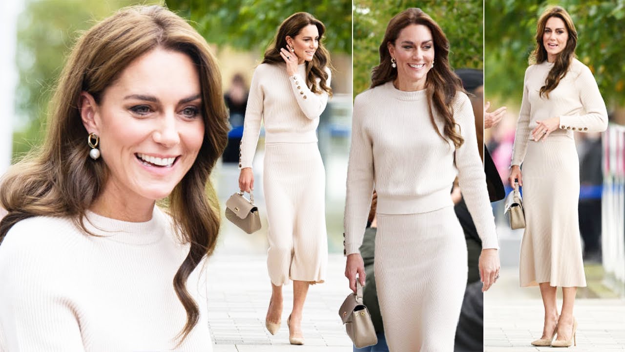 PRINCESS KATE LOOKS LUXURY IN A CREAM KNIT DRESS AS SHE VISIT ...