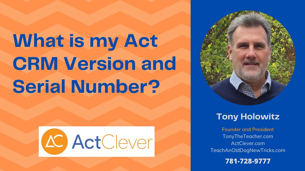 What is my Act CRM Version and Serial Number? - YouTube
