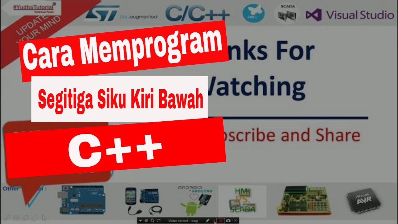 Cara Membuat Program Bintang Segitiga Siku Kiri Bawah | C++ Indonesia - YouTube