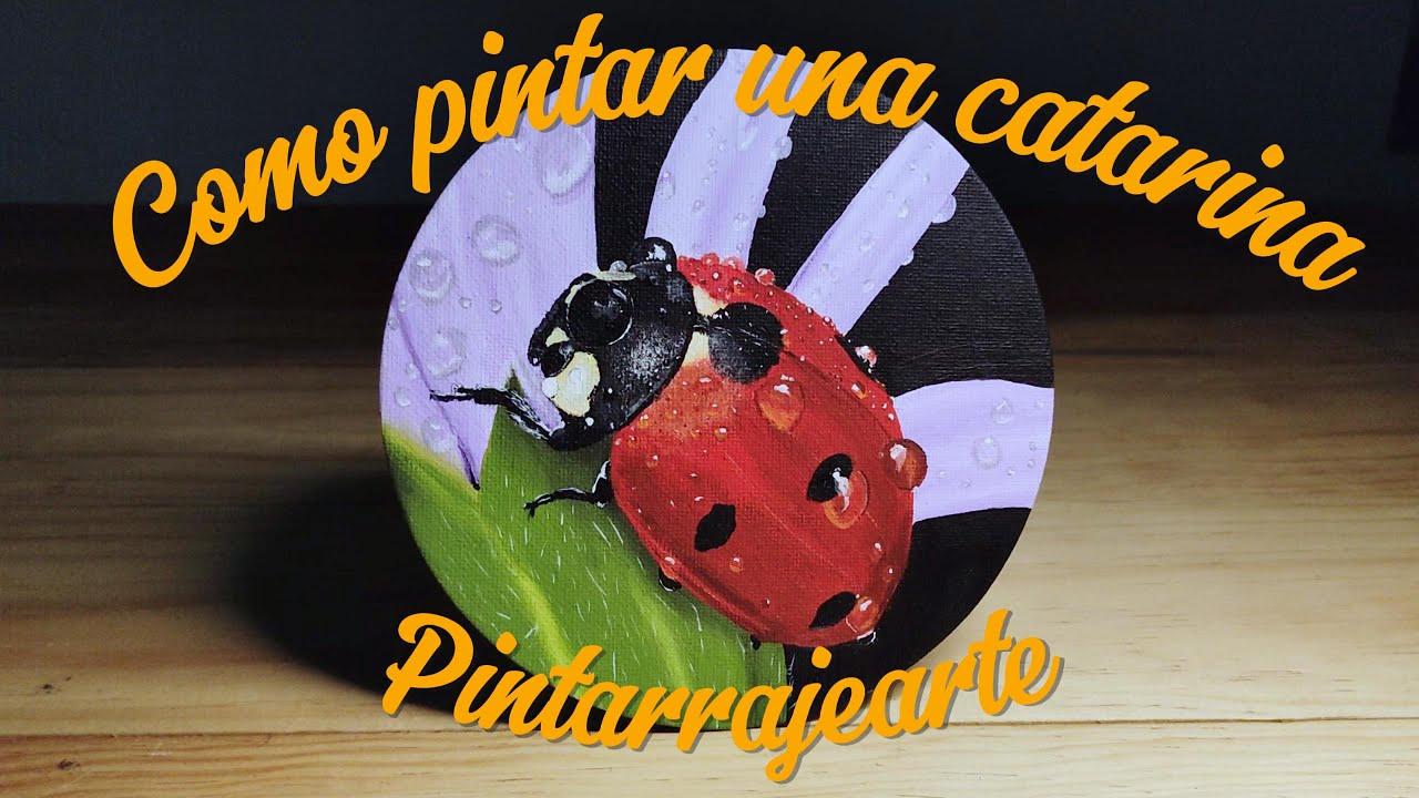 "Tutorial: Cómo pintar una catarina en acrílico sobre bastidor redondo ...