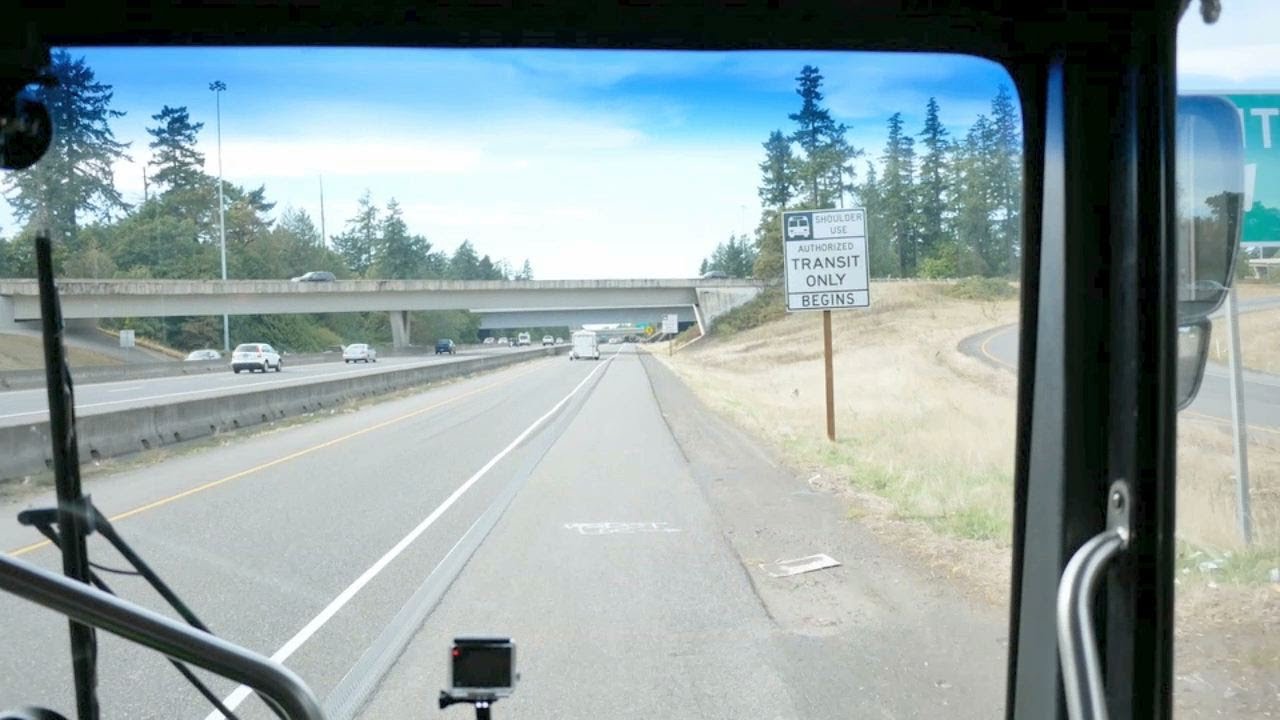 C-Tran buses to bypass traffic on shoulder - YouTube