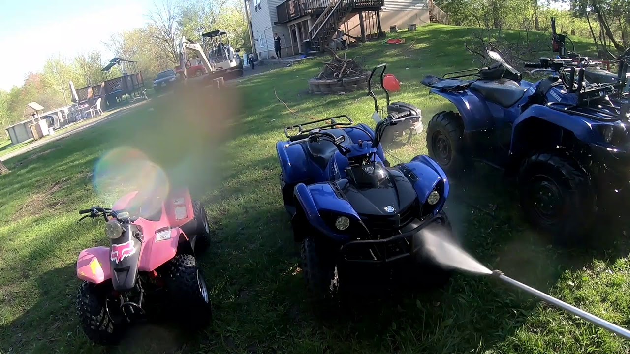 Pressure Washing The ATV's - YouTube