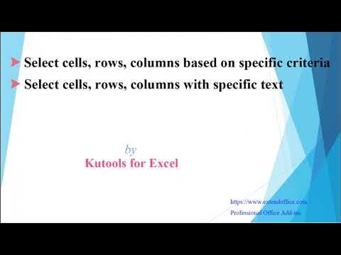 Quickly select specific cells, entire rows, or entire columns based on criteria in Excel - YouTube