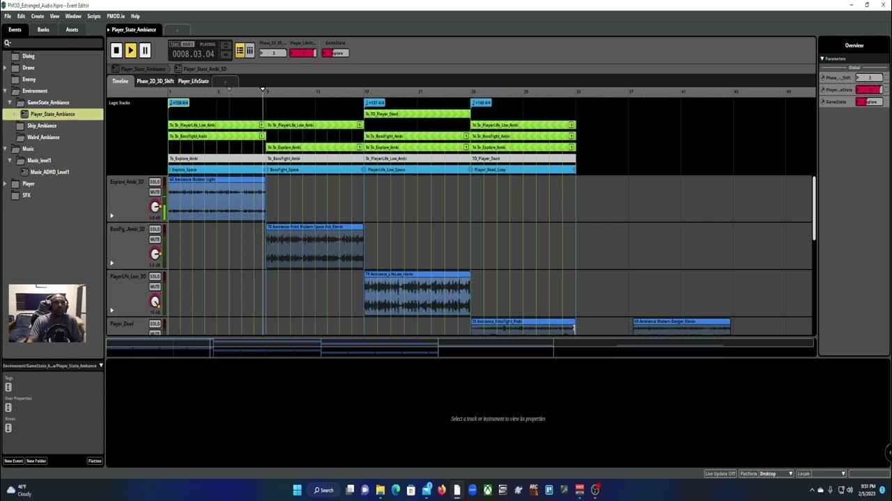 FMod - Game-State Ambiance Audio System Demo - YouTube