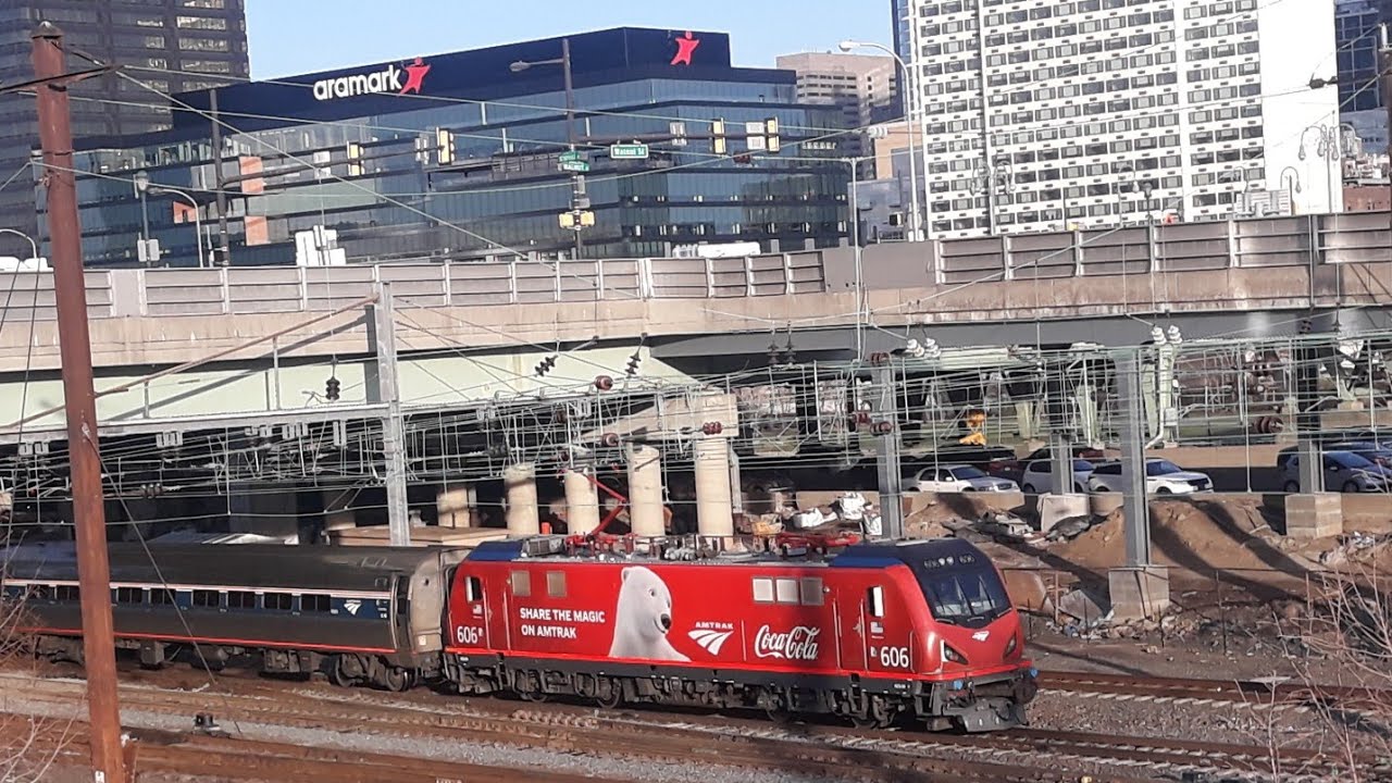 Amtrak Regional #93: 2013-14 Siemens ACS-64 #606 In Coca-Cola Wrap ...