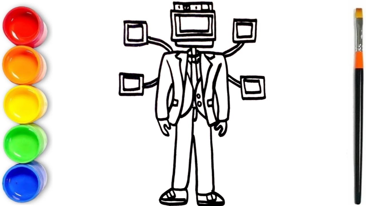 How to draw Big Tv Man From Skibidi Toilet - YouTube