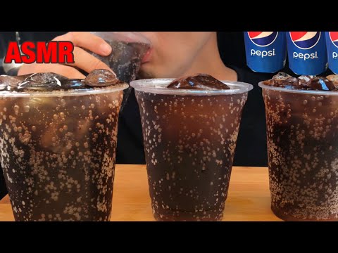 [ASMR] PEPSI COKE DRINKING SOUNDS WITH ICE CUP REAL SOUNDS ペプシコーラ飲料を飲む펩시콜라 음료수 먹방 얼음컵3잔(NO TALKING)