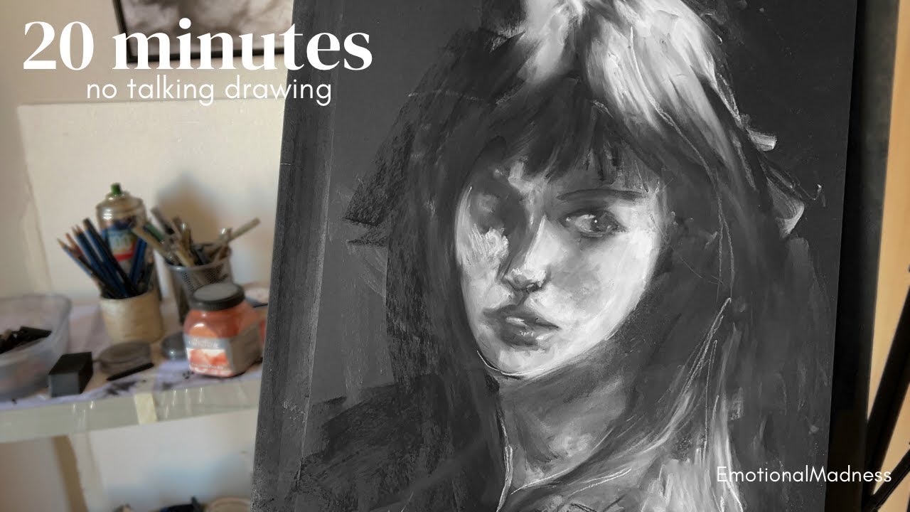 Draw with me / 20 minutes no talking drawing / asmr chill music - YouTube