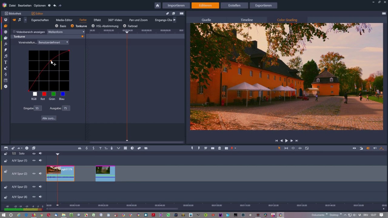 Pinnacle Studio 22 kann LUT - YouTube