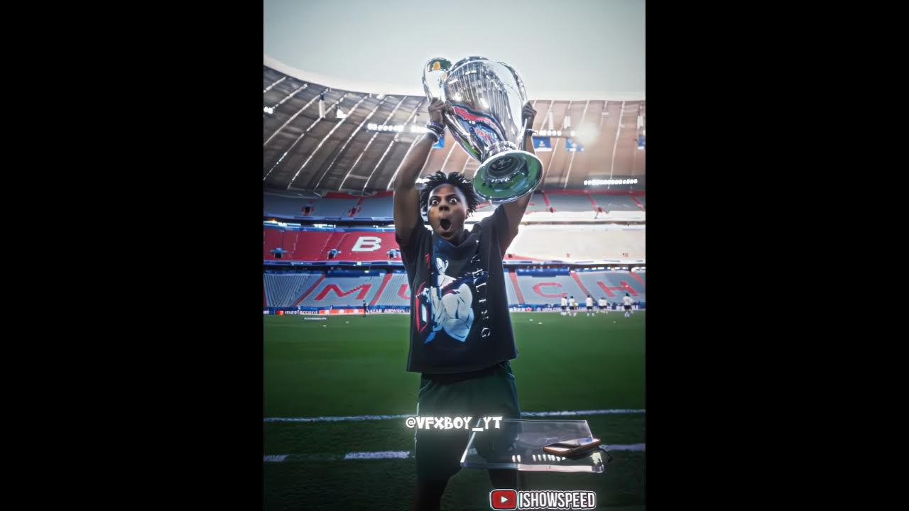 Speed Lifts the UCL Trophy then This Happened ☠️☠️ #ishowspeed #ucl #edit - YouTube