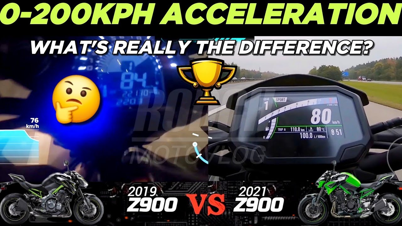 Kawasaki Z900 (2019) 🆚️ Kawasaki Z900 (2021) | 0-200kph Acceleration 🔥 ...