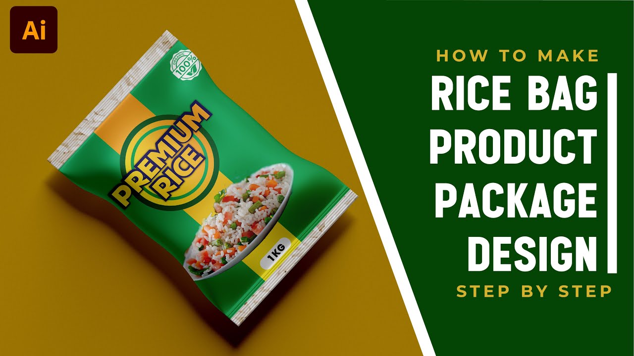How To Design A Rice Package Design In Adobe Illustrator - YouTube