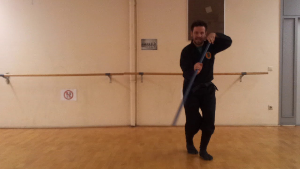 Jo Jutsu: 04 Hiryu no Kata - Ninjutsu Bujinkan Self Defence - YouTube