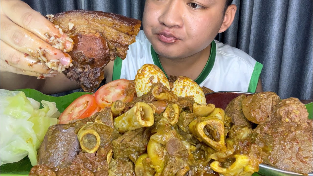 EATING DELICIOUS SPICY MUTTON LIVER || MUTTON BONE || SPICY MUTTON ...