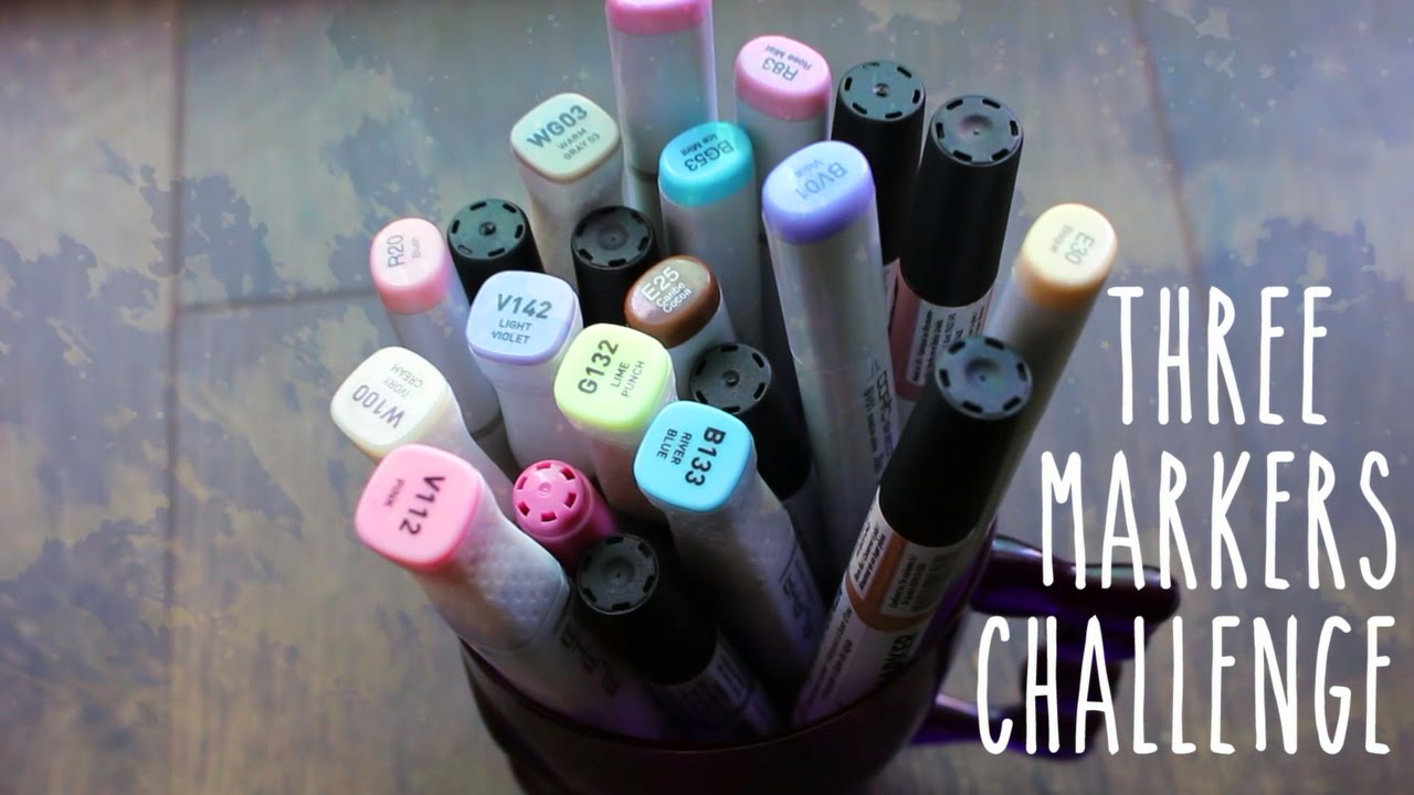 Art Challenge | 3 Markers Challenge - YouTube