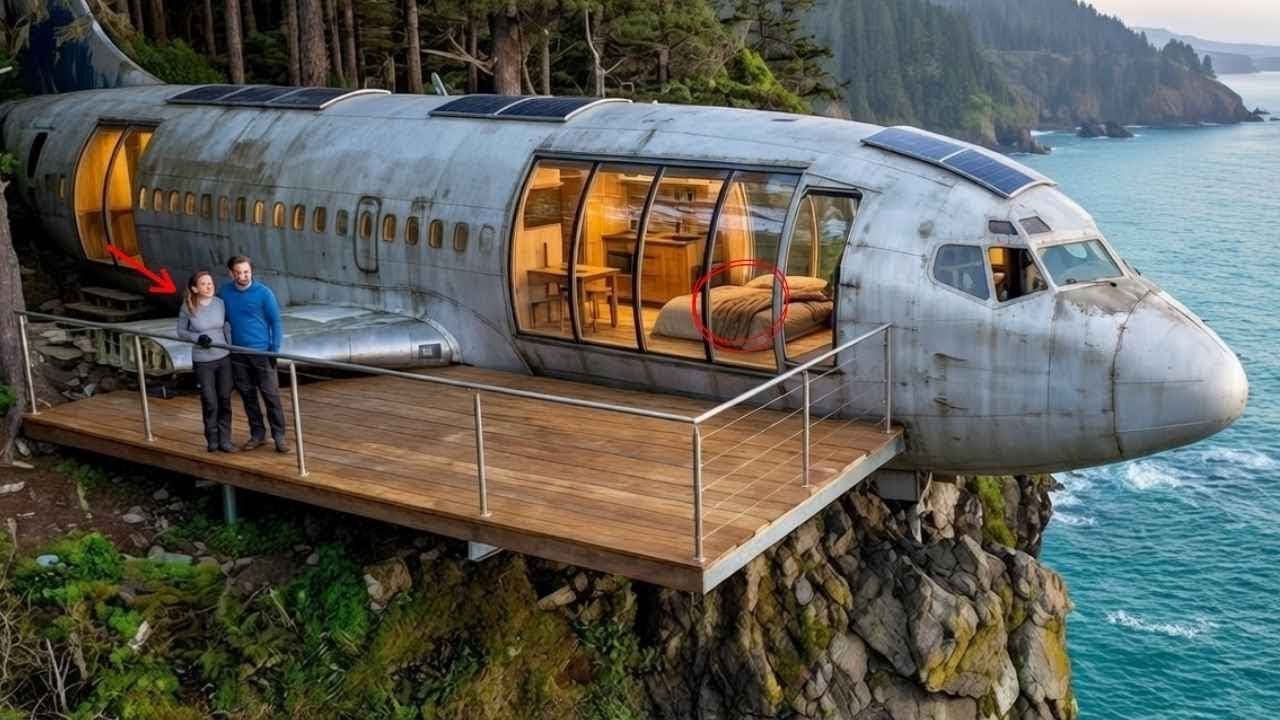 Couple Turns Abandoned Airplane Wreck Into a Modern Cliffside Home ...