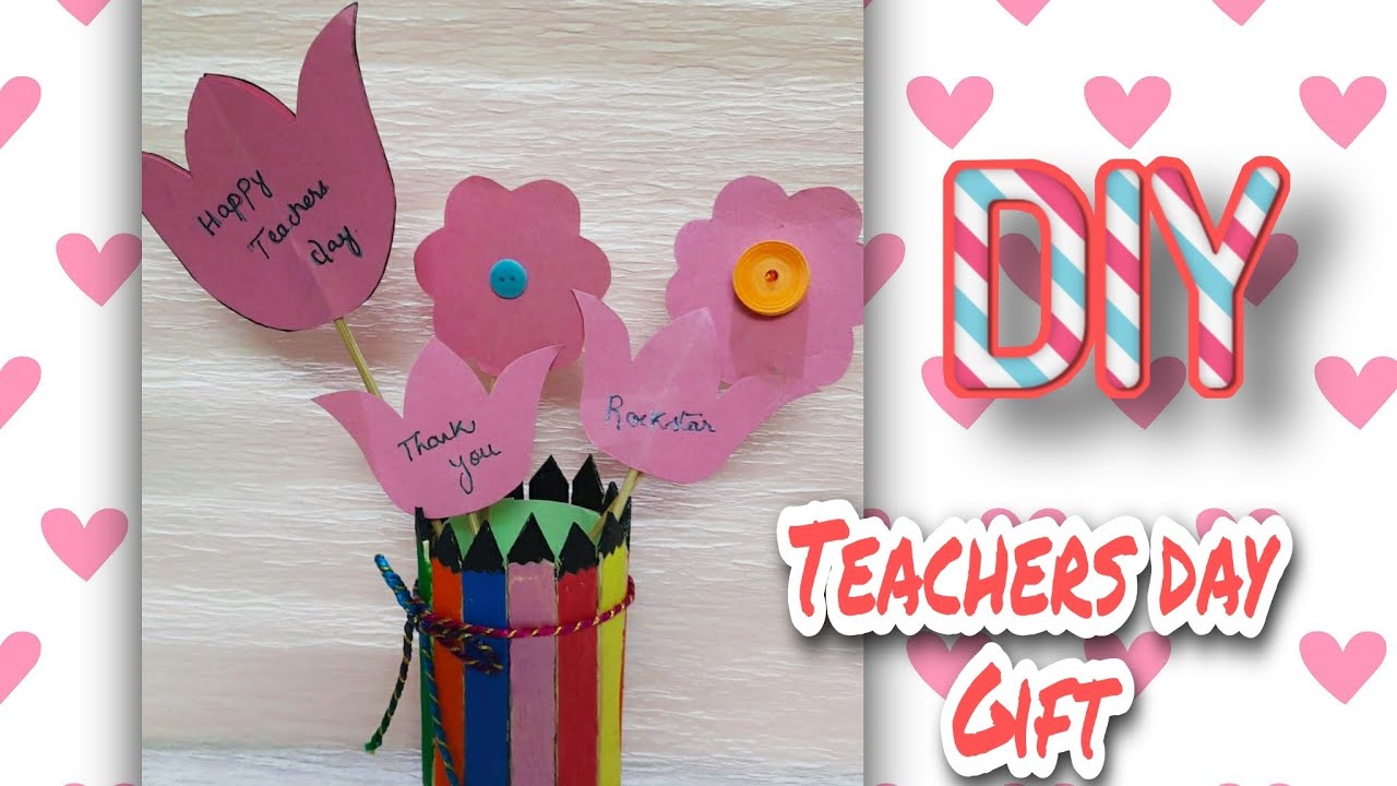 Teachers day Gift Diy - Popsicle Pencil Holder Craft Idea for Teacher's ...