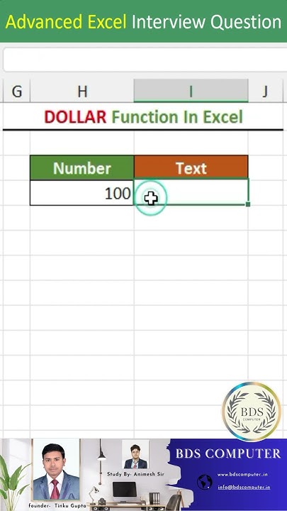 DOLLOR FORMULLA IN EXCEL #shortfeed #shortsfeed #shorts - YouTube