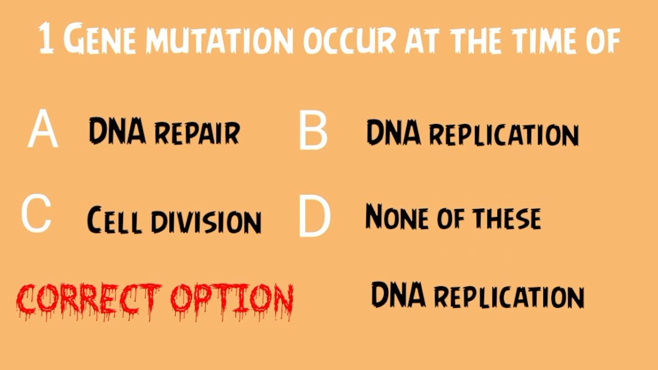 Mcqs on Mutation|| Gentics and Evolution|| Mutation|| QUIZ CENTRE ...