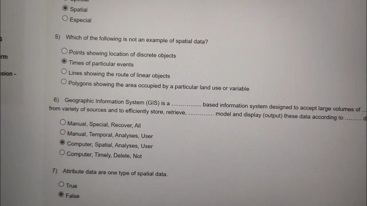 NPTEL GIS Week1 Assignment - YouTube