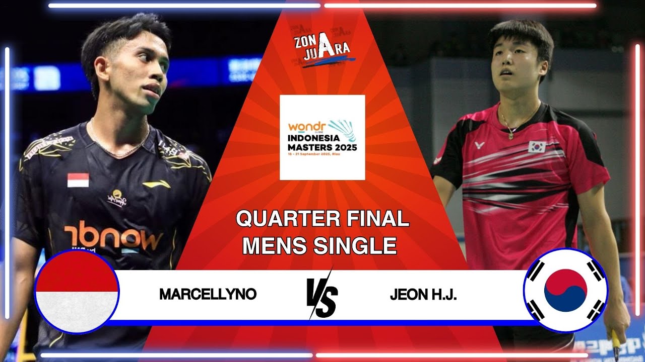 [MS] INDONESIA (MARCELLYNO) VS KOREA (JEON H J) | QF INDONESIA MASTERS ...