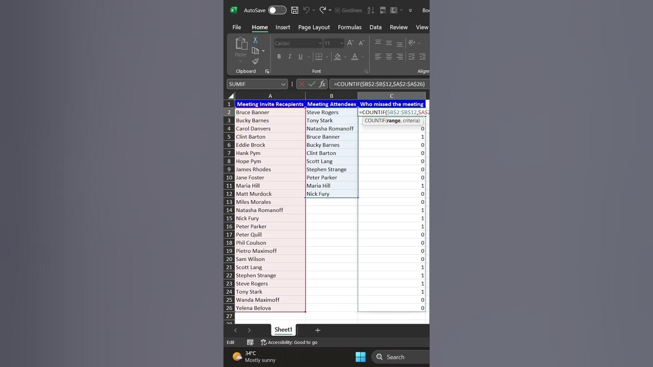 Difference Between Two Lists Using Filter Asmr Shortsvideo Shorts Excel Exceltutorial Youtube