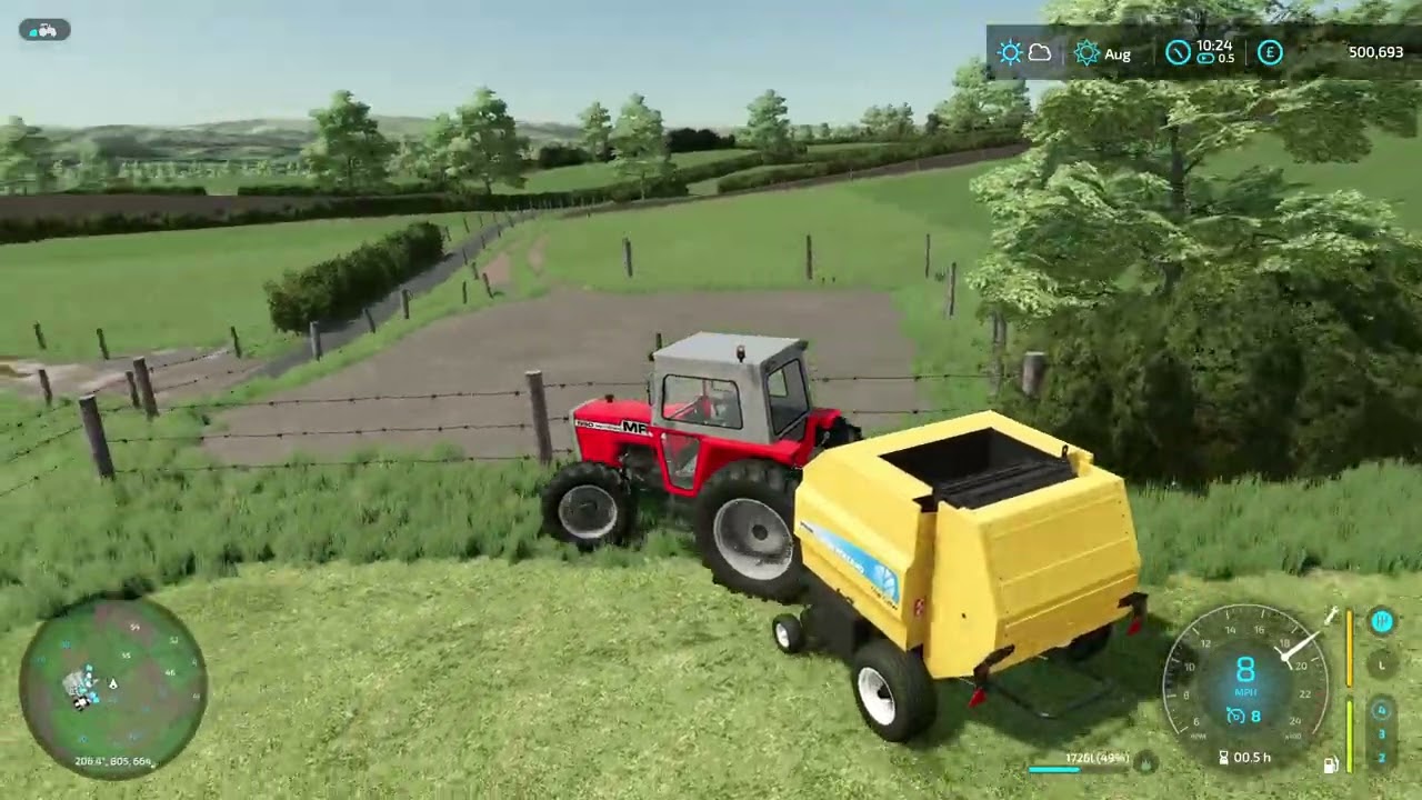 FS22 - PURBECK #10 | BALING SILAGE IN THE MF 590 - YouTube