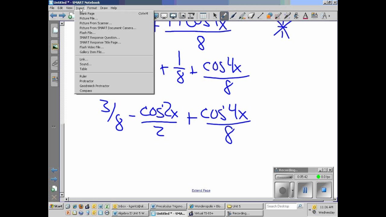 Precalculus Trigonometry Power Reducing Examples.wmv - YouTube
