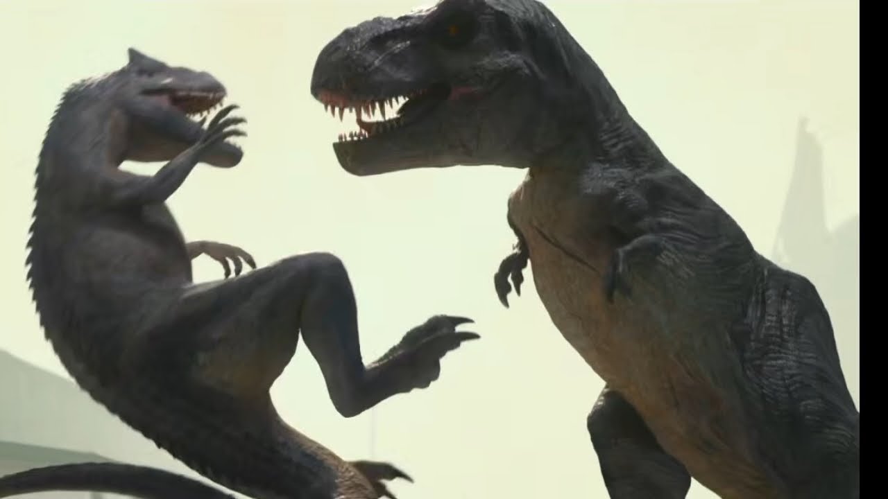 KILLER ALLOSAURUS vs TYRANASAURAUS REX(big eatie)Jurassic world chaos ...