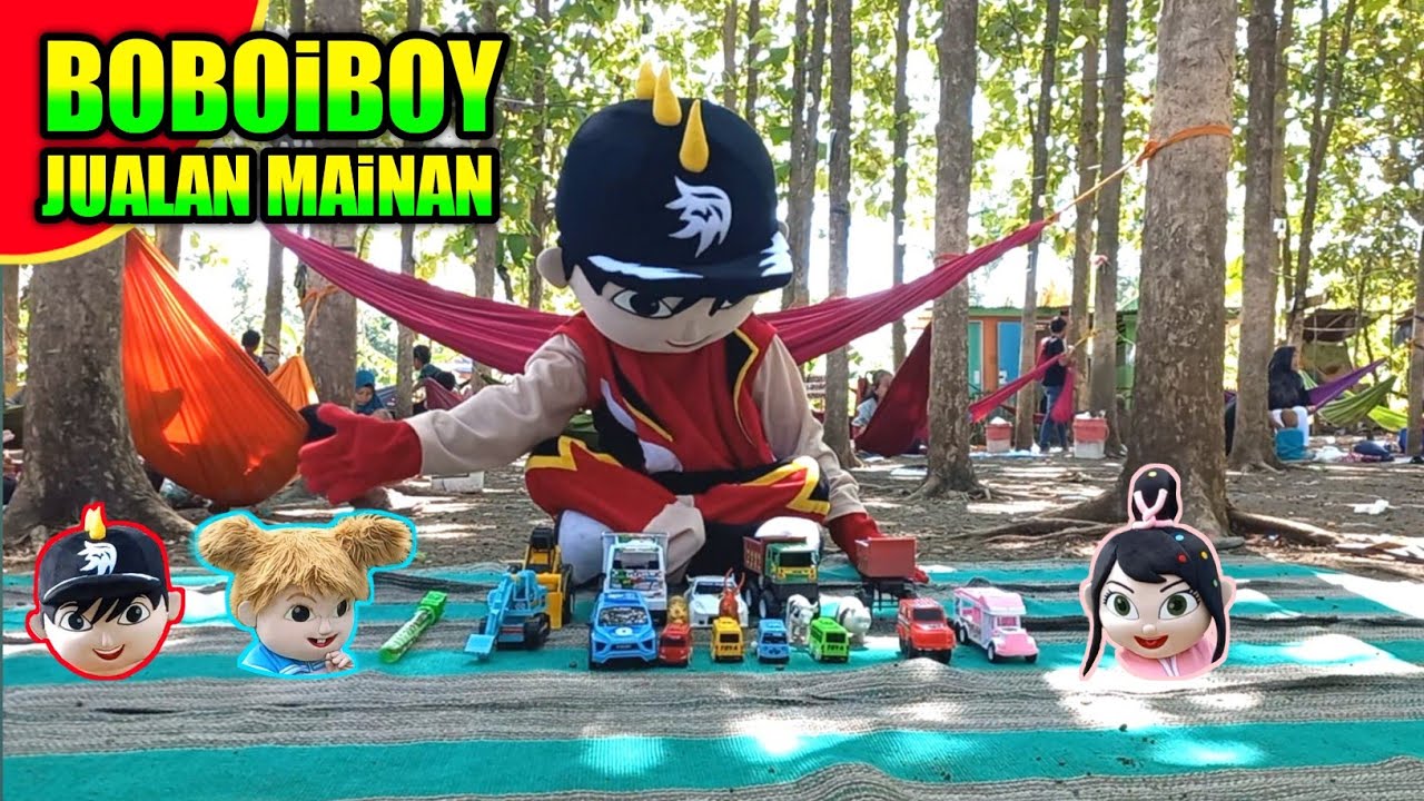 Badut Lucu Boboiboy Jualan Mainan Mobil Mobilan Truk oleng Bus Tayo dan ...