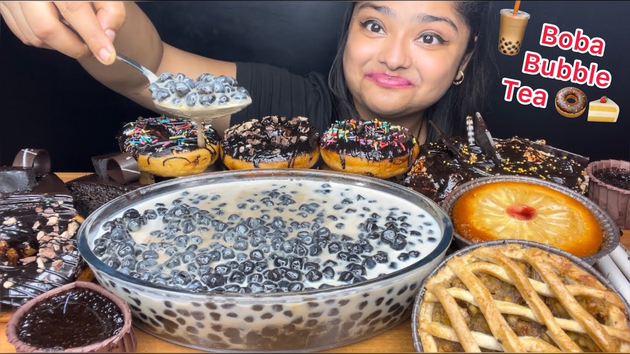 BOBA BUBBLE TEA🧋CHOCOLATE CAKE, CHOCOLATE DONUTS🍩CHOCO LAVA CAKE,APPLE ...