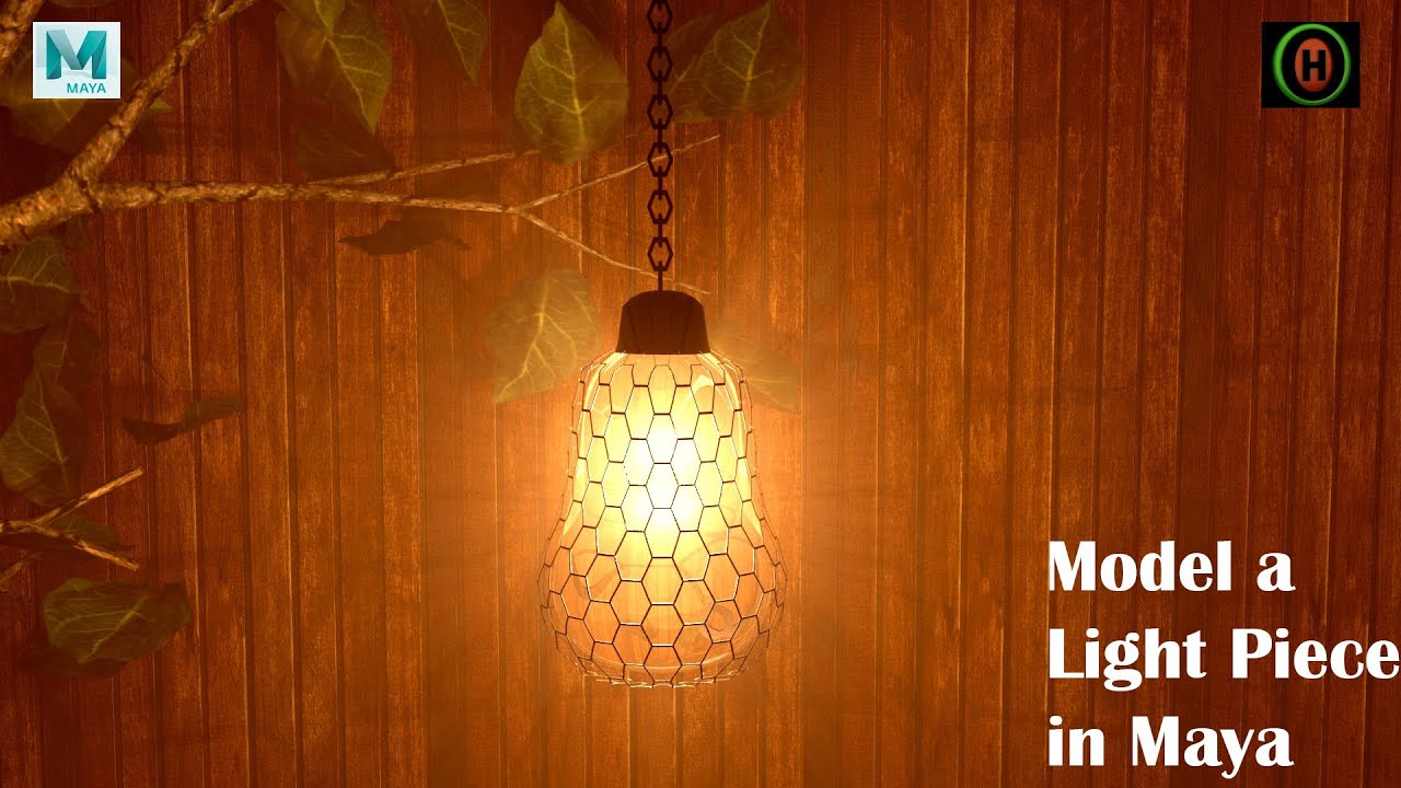 Autodesk Maya | Model a Light piece and add lighting in a scene | M#2 ...