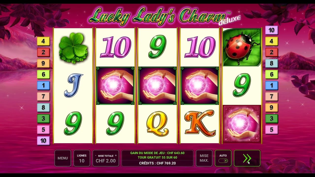 Lucky Lady Charm Deluxe Slot - Big win ! - YouTube