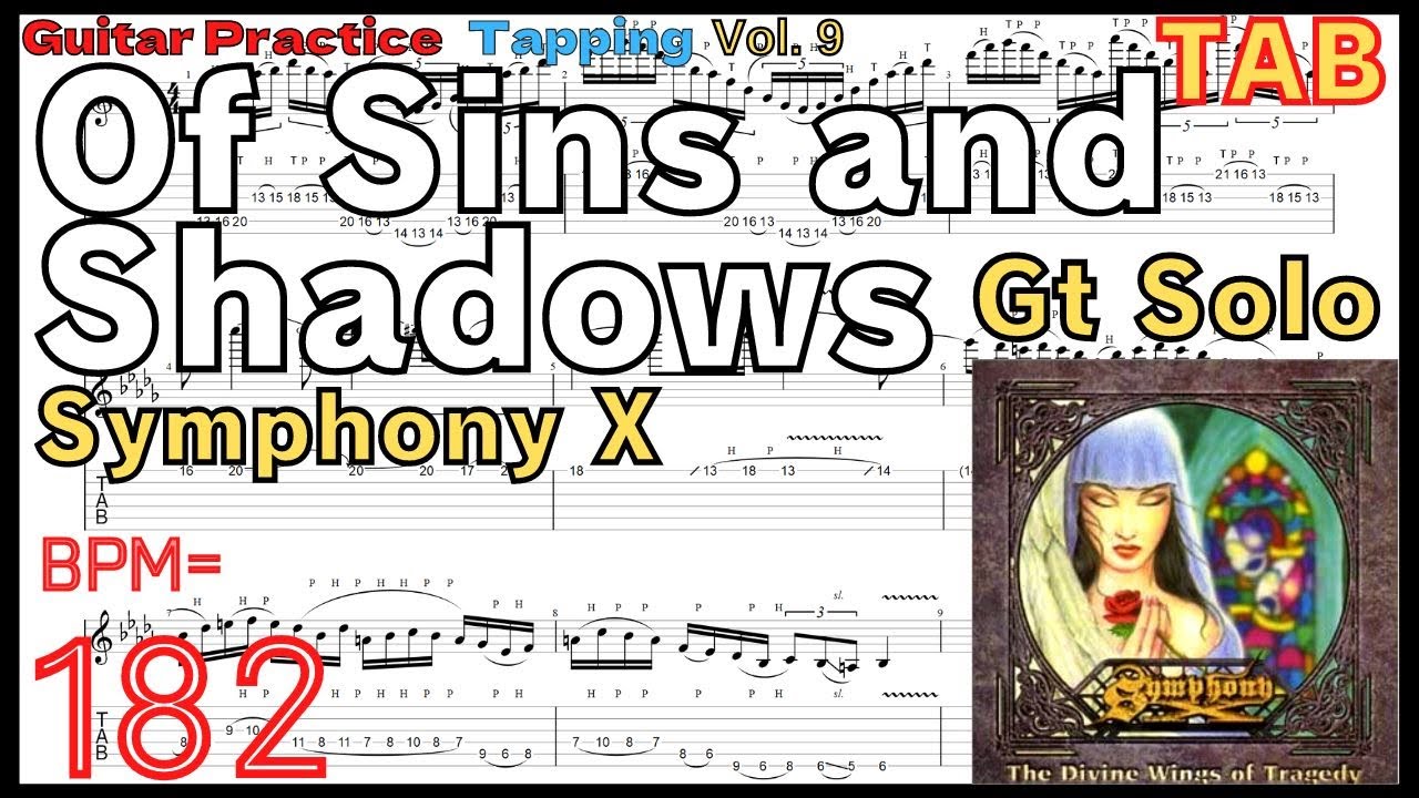 【TAB】Of Sins and Shadows Guitar Solo Practice Symphony X Michael Romeo ...